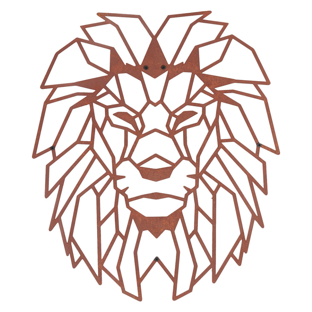 Wanddeko aus Metall | 42 x 50 cm | Löwe Rost | Hansmeier